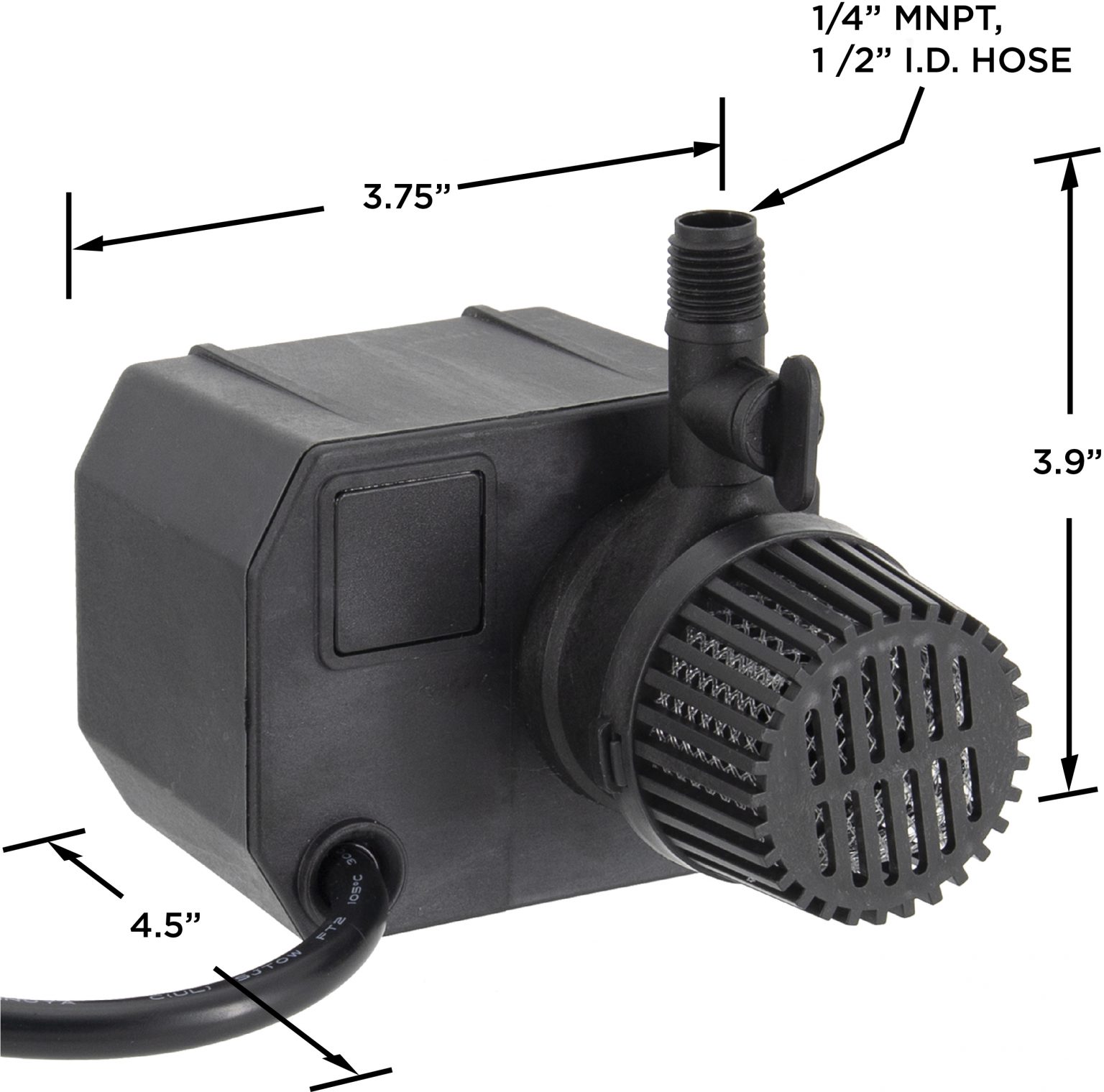 GR210A Submersible Pump w/ rotating volute, 115V, 190 gph @ 1 foot ...